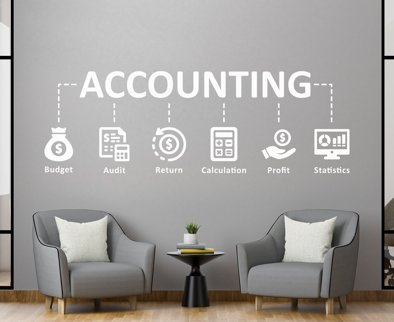 Accounting Success Wall Decal | Finance Values Motivational Office ...