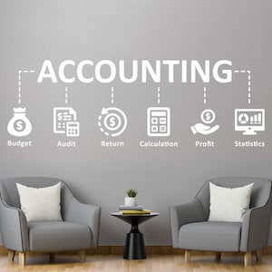 Accounting Wall Decal Finance Wall Sticker Office Values Wall Decor ...