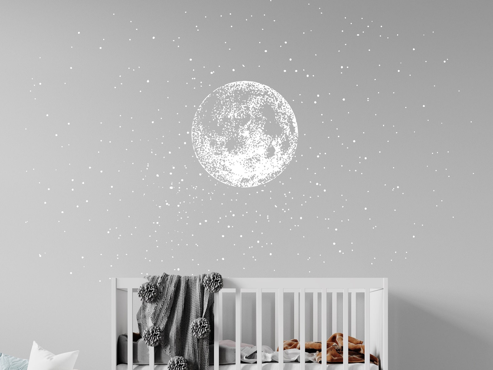 Moon and Stars Wall Decal Constellation Wall Sticker Sky Wall - Etsy