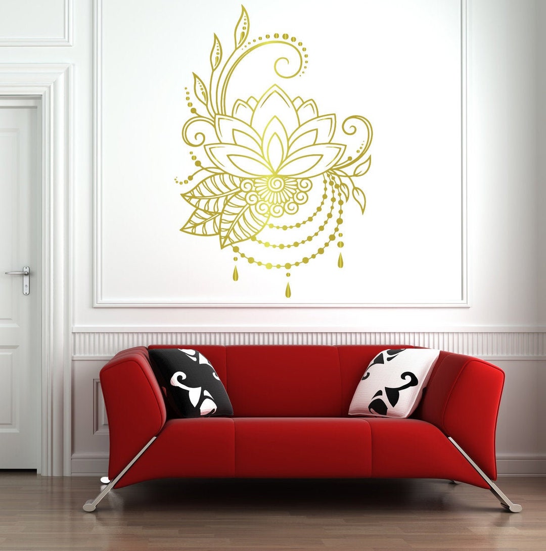 Lotus Wall Decal | Lotus Flower Wall Decal | Lotus Mandala Wall Decor ...