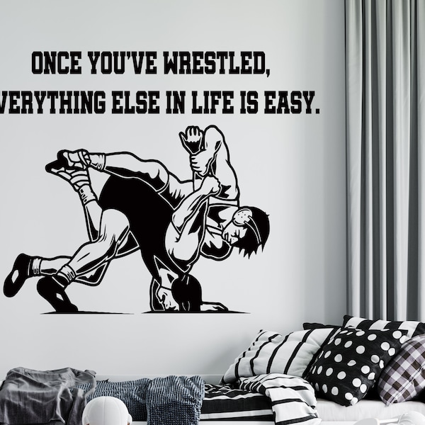 Wrestling Decal - Etsy