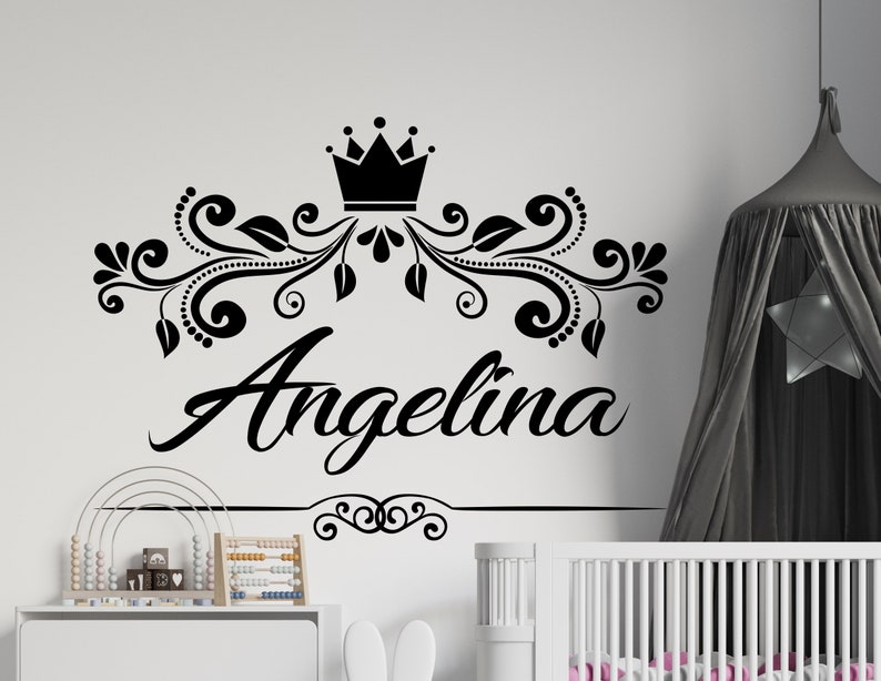 Princess Crown Wall Decal for Girls Room Custom Name Wall | Etsy
