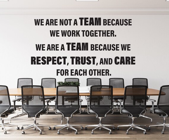 Office Wall Decal Teamwork Quote Wall Sticker Office Decor - Etsy