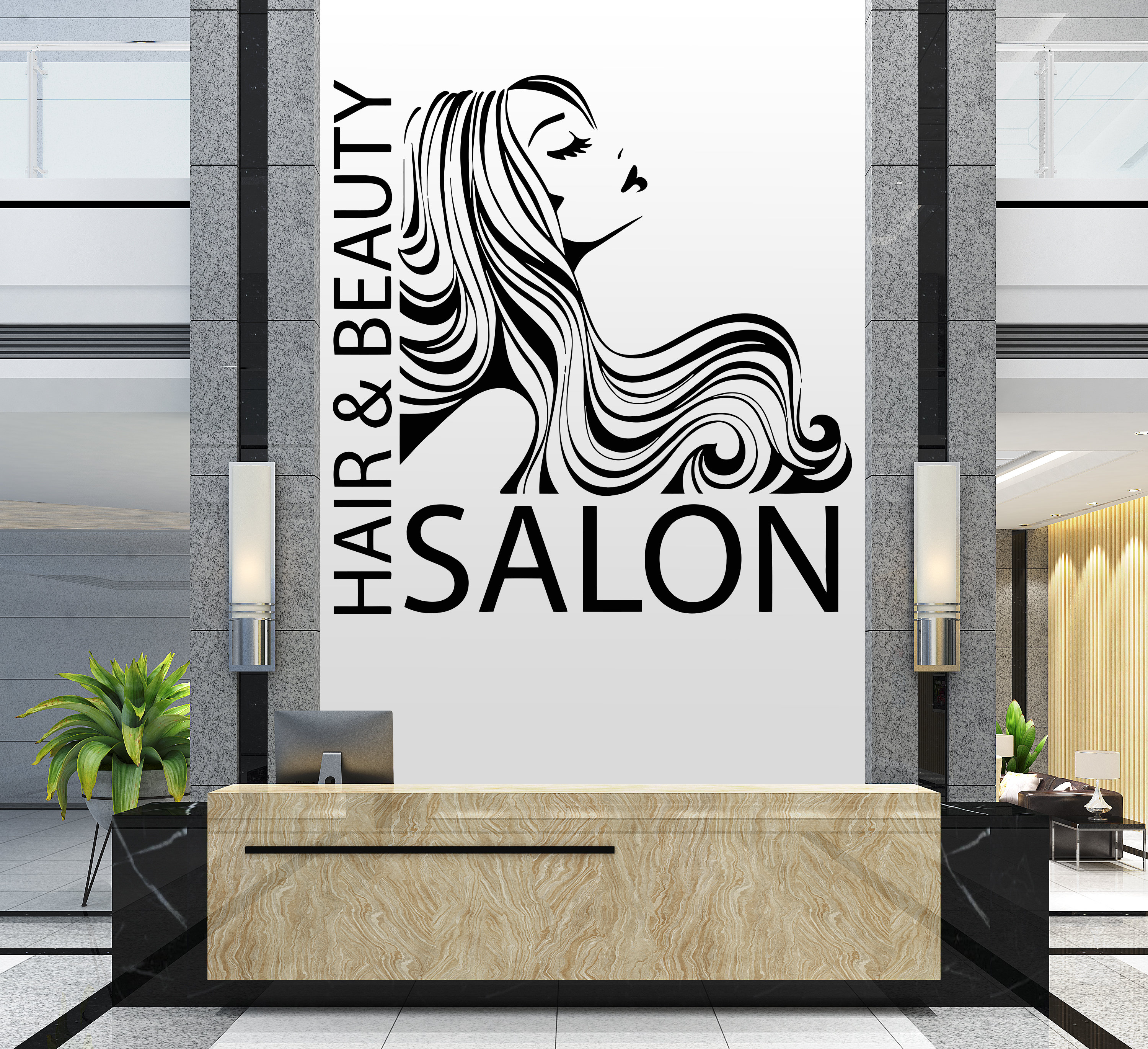 Hair Salon Wall Window Decal Sticker Hair Stylist Hair Tools | Etsy