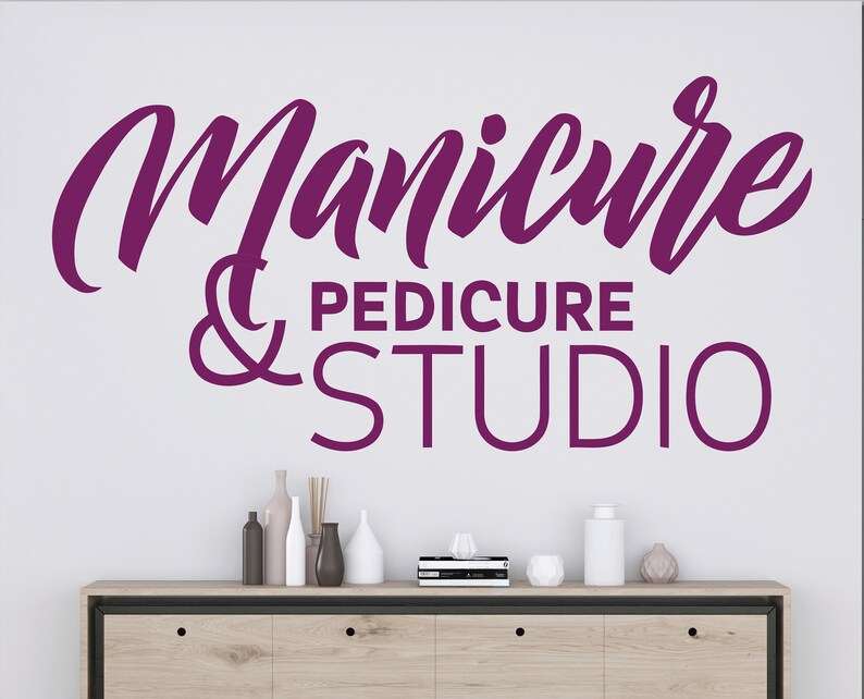 Nail Salon Wall Decal Manicure Pedicure Window Sticker Nail - Etsy