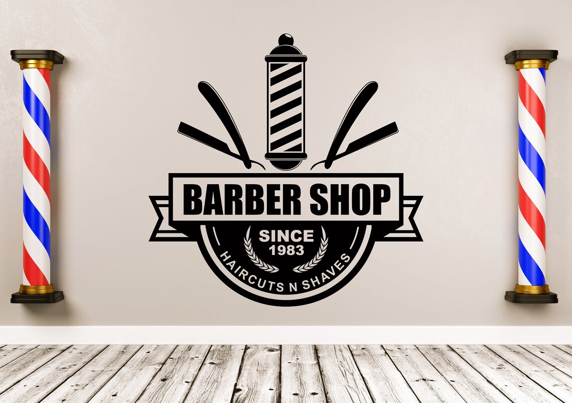 Barber Shop Wall Decal Barber Shop Wall Sticker Barber - Etsy