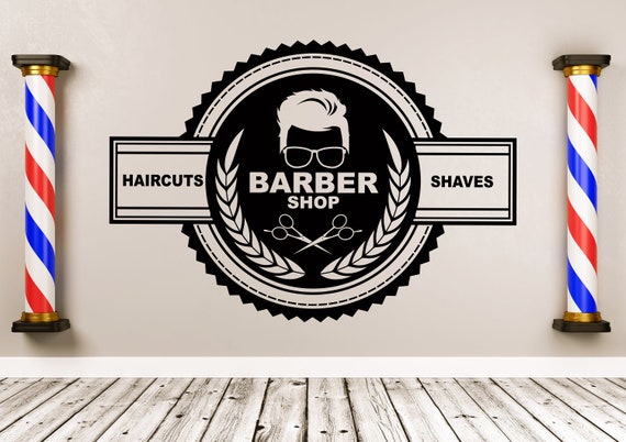 Barber Shop Wall Decal Barber Shop Wall Sticker Barber | Etsy