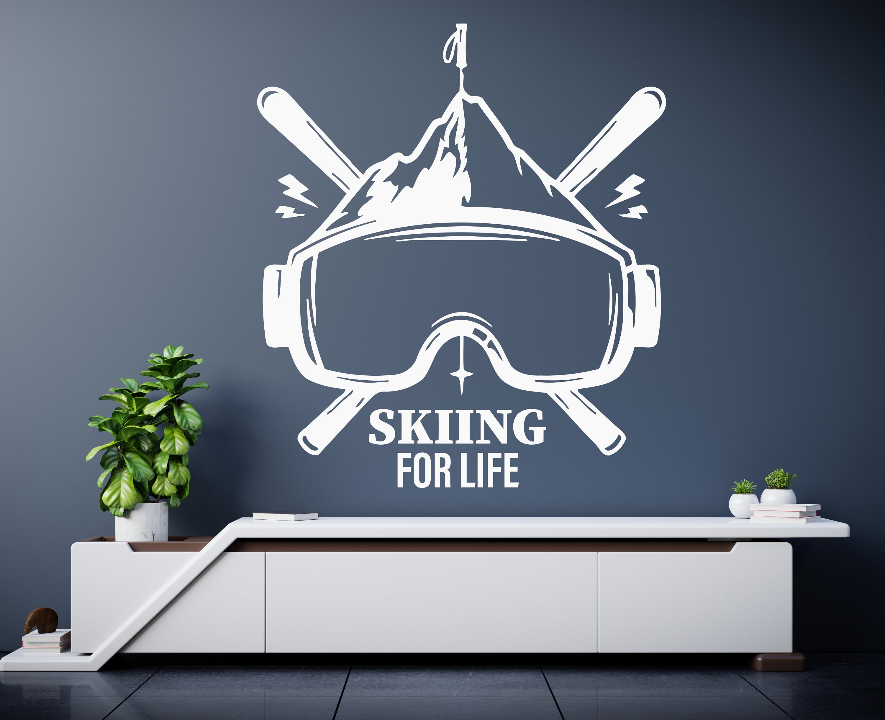 Ski Wall Decal Winter Sports Bedroom Wall Decor Skier Wall - Etsy