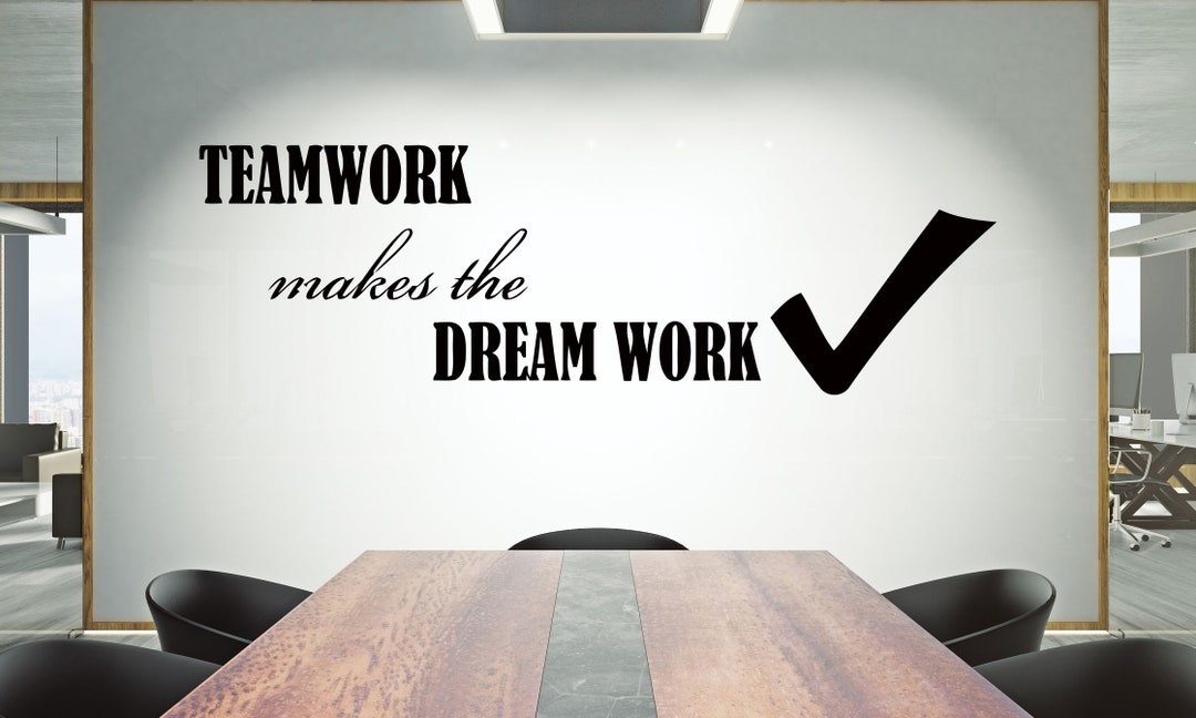 Office Wall Decal Teamwork Quote Wall Sticker Office Decor Inspire ...