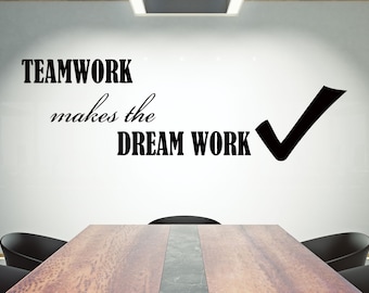 Office Wall Decal Teamwork Quote Wall Sticker Office Decor Inspire ...