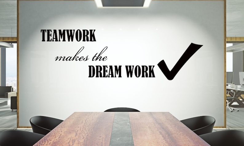 Office Wall Decal Teamwork Quote Wall Sticker Office Decor - Etsy