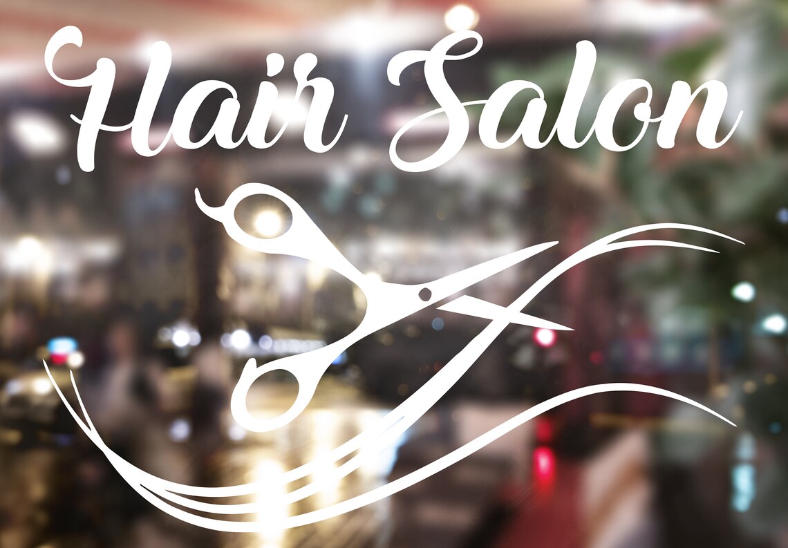 Hair Salon Wall Window Decal Sticker Hair Stylist Hair Tools - Etsy