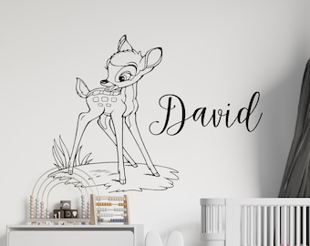 Bambi Wall Decal Bambi Deer Wall Decor Cartoon Wall Sticker SG - Etsy
