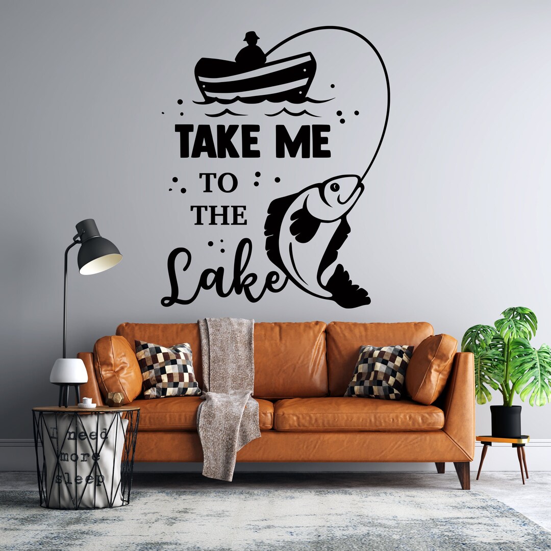 Lake House Quote Wall Decal: Fishing Boat Vinyl Sticker LKH19 - Etsy