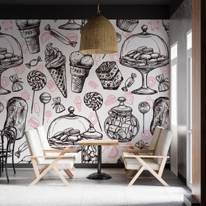 Sweets Wall Graphics Desserts Cupcakes Ice Cream Wallpaper Peel and ...