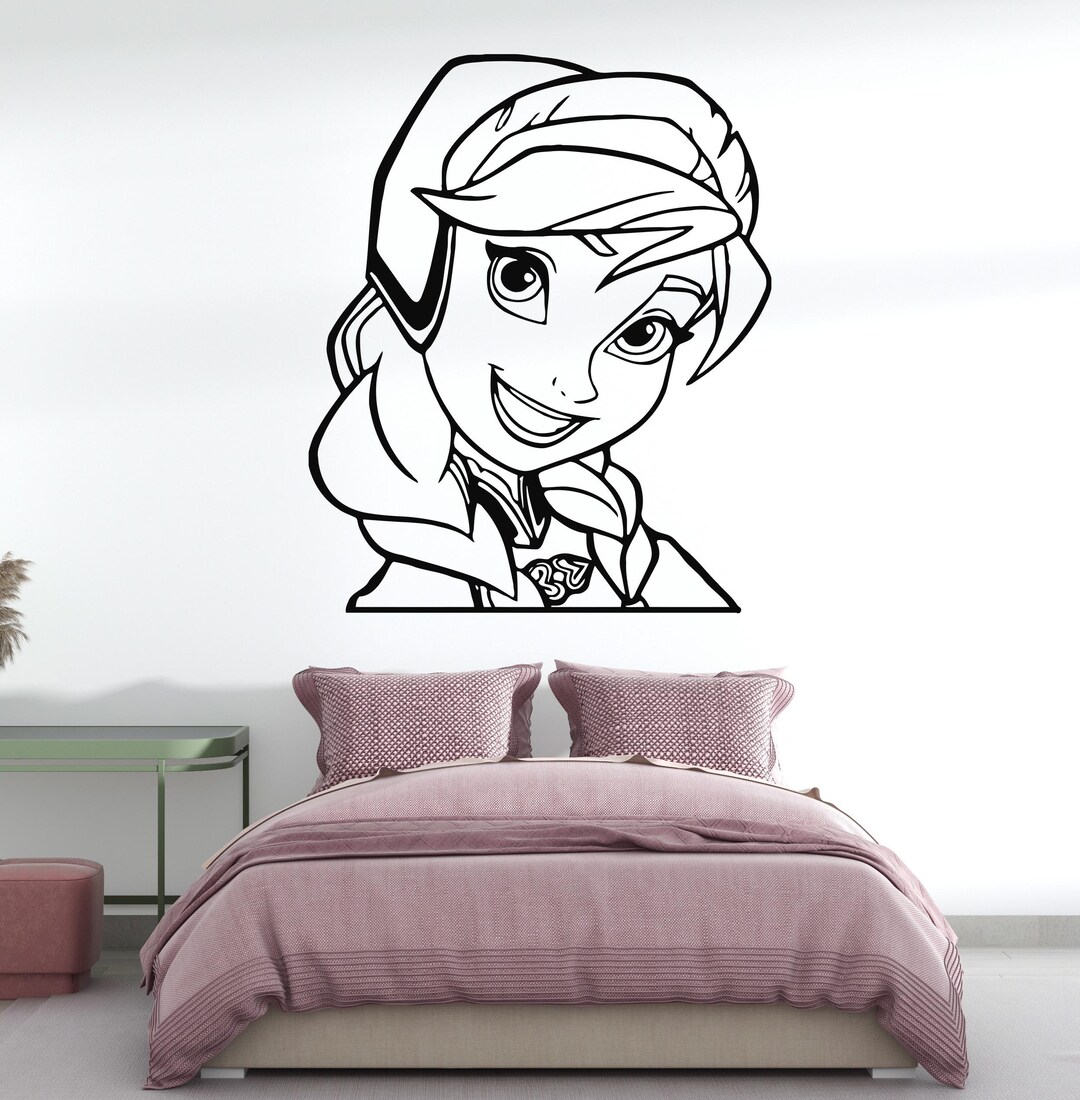 Princess Anna Wall Decal: Frozen Cartoon Decor 4993 - Etsy