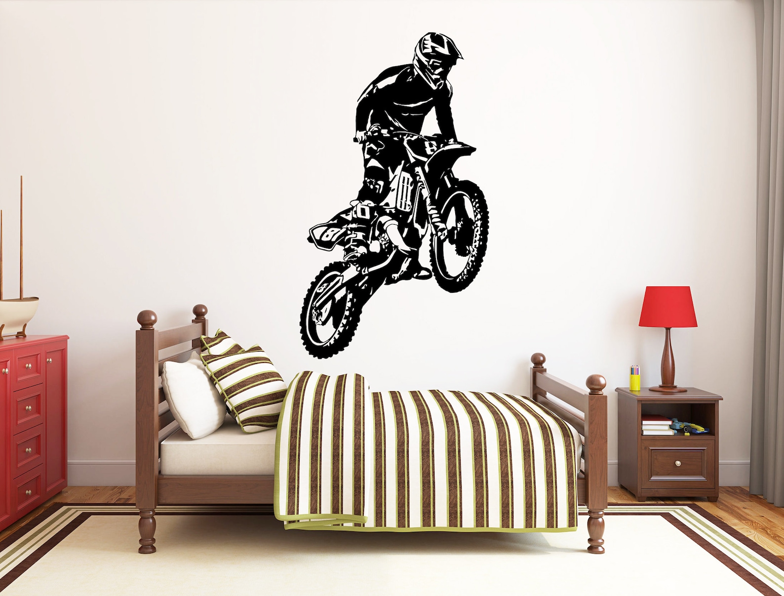Motocross Wall Decal Motorcycle Wall Sticker Dirt Bike Wall | Etsy
