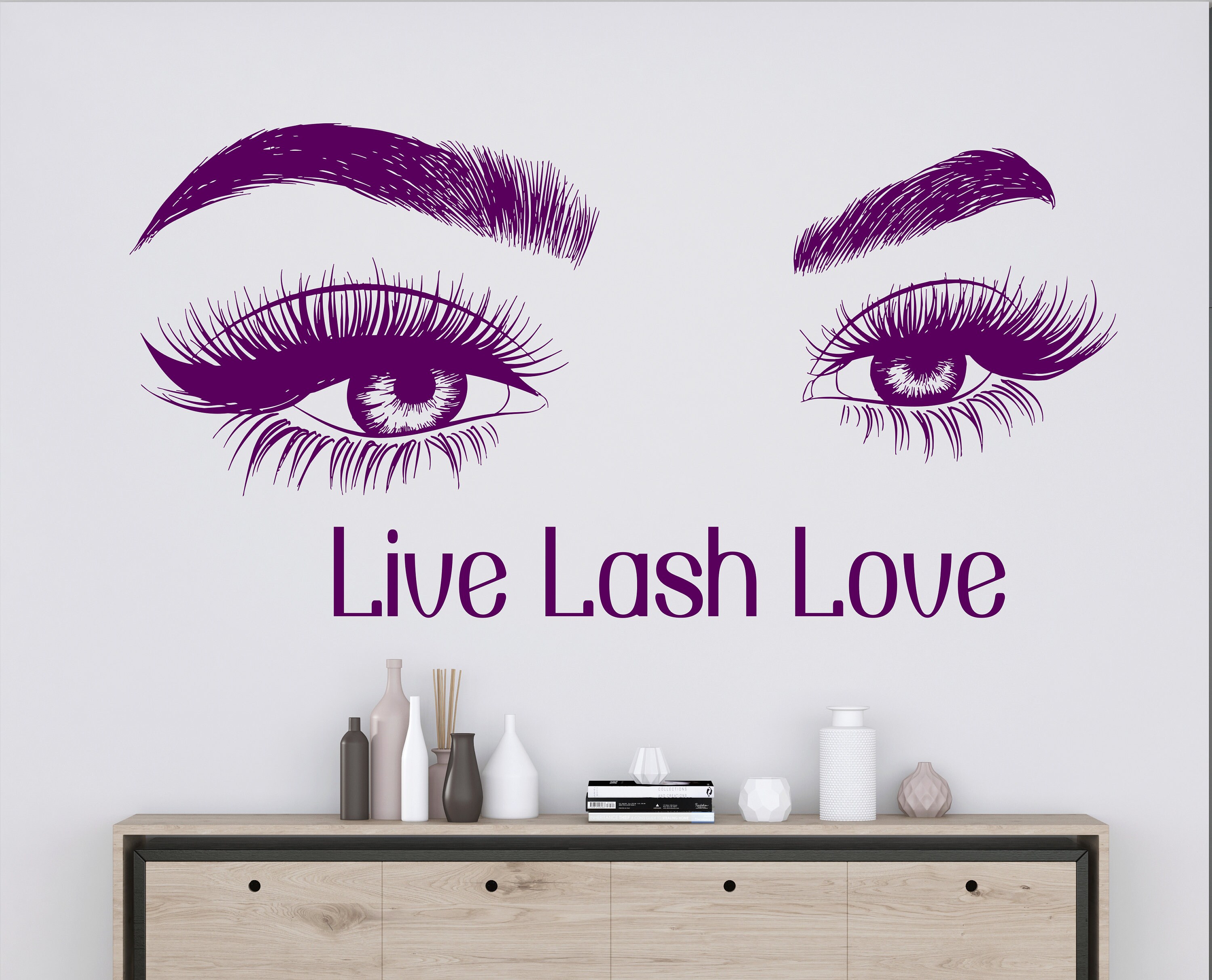 Eyelashes and Eyebrows Vinyl Wall Decal: Beauty Salon Decor 2914 - Etsy