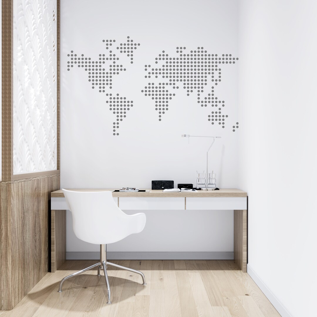 World Map Wall Decal | World Map Wall Sticker | World Map Wall Decor ...