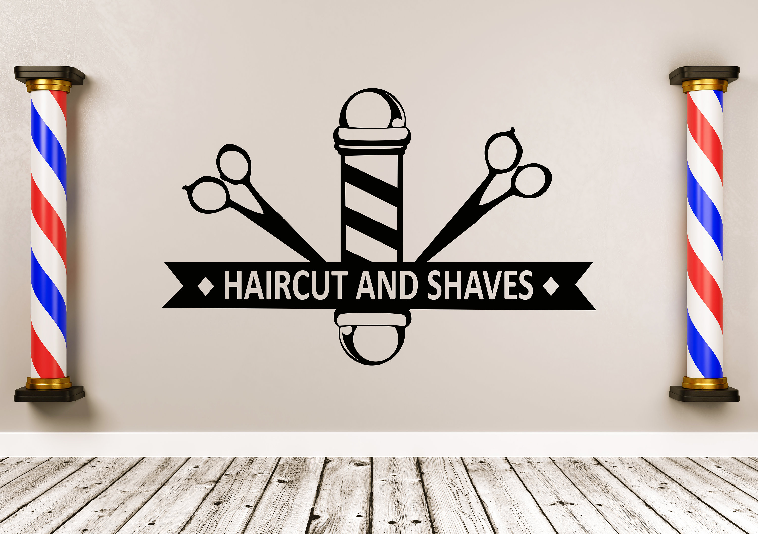Barber Shop Wall Decal | Barber Shop Wall Sticker | Barber Shop Wall ...