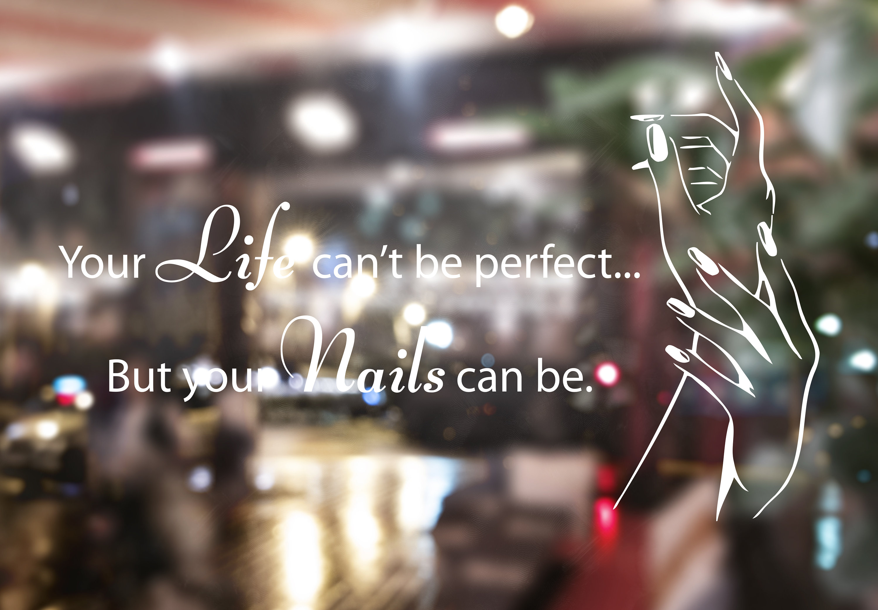 Nail Salon Wall Decal Manicure Pedicure Window Sticker Nail - Etsy