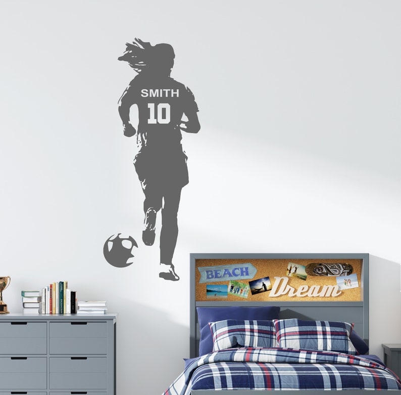 Personalized Name Girl Soccer Wall Decal Soccer Player Wall - Etsy