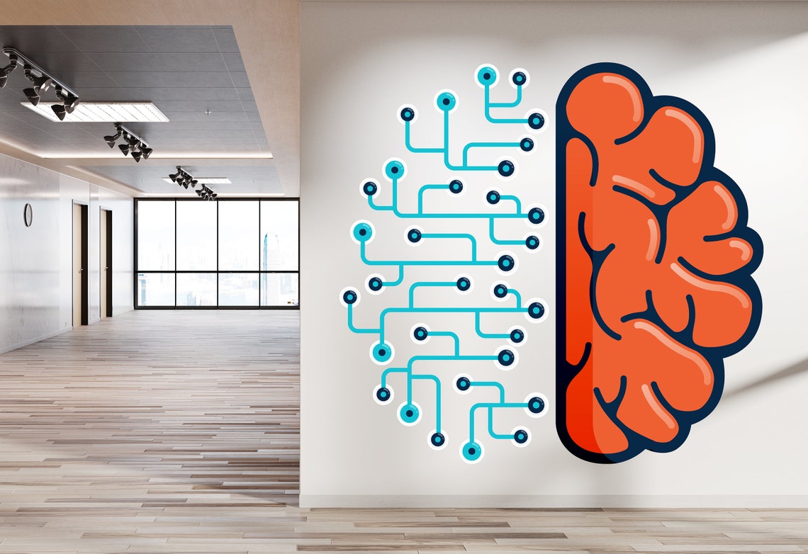 Office Wall Decor Idea Brain Wall Sticker Office Decal Inspire - Etsy