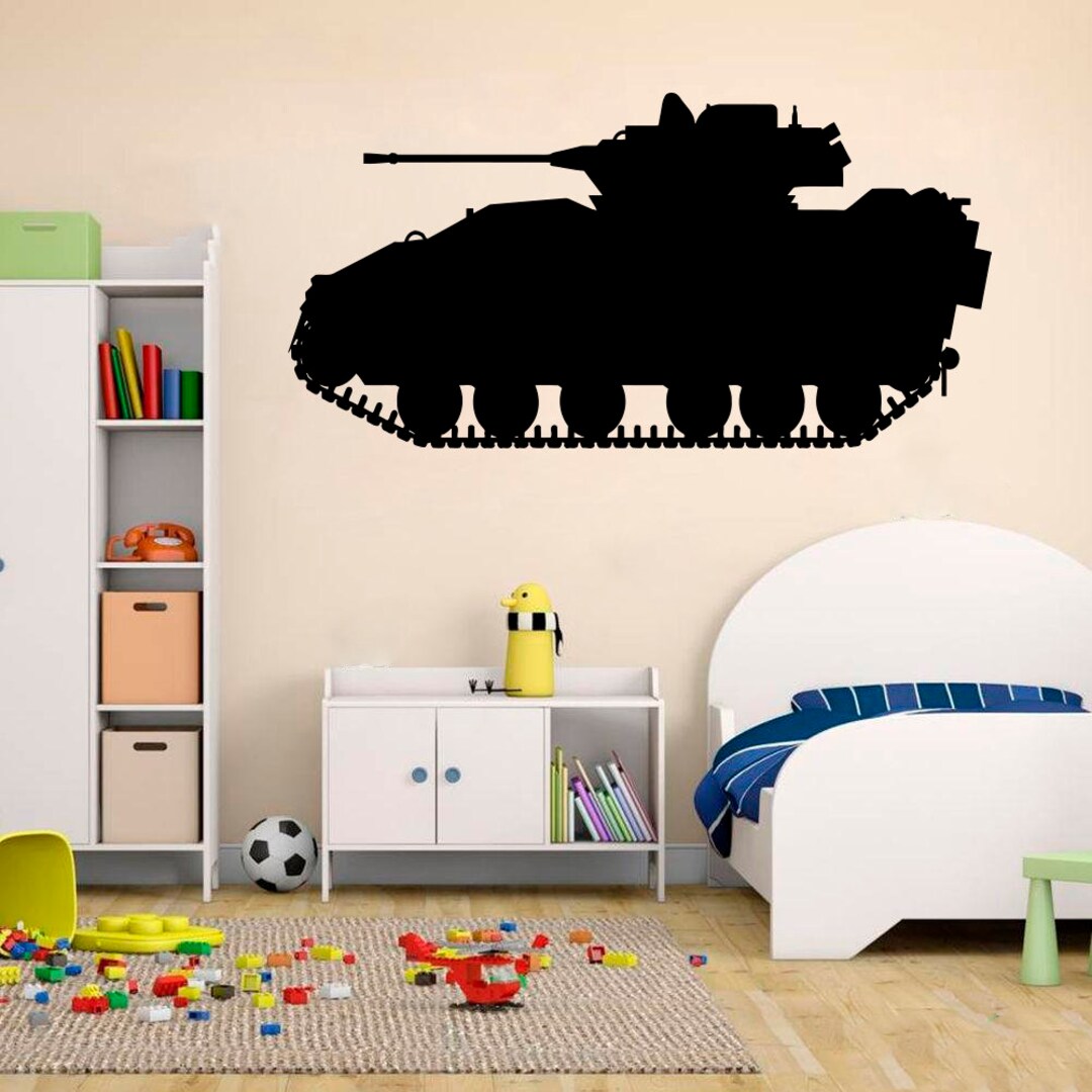 Tank Tanker Machine Gun Barrel Soldier Wall Decal Window Sticker ...