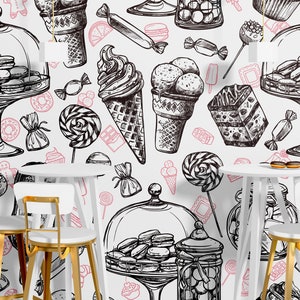 Sweets Wall Graphics Desserts Cupcakes Ice Cream Wallpaper Peel and ...