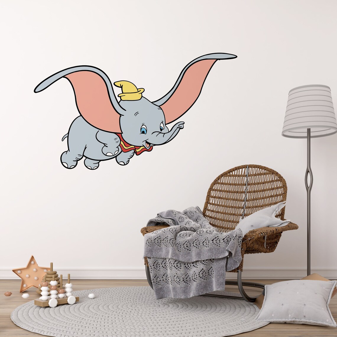 Dumbo Dreams Elephant Wall Decal | Nursery Decor Sticker | CUS192 - Etsy