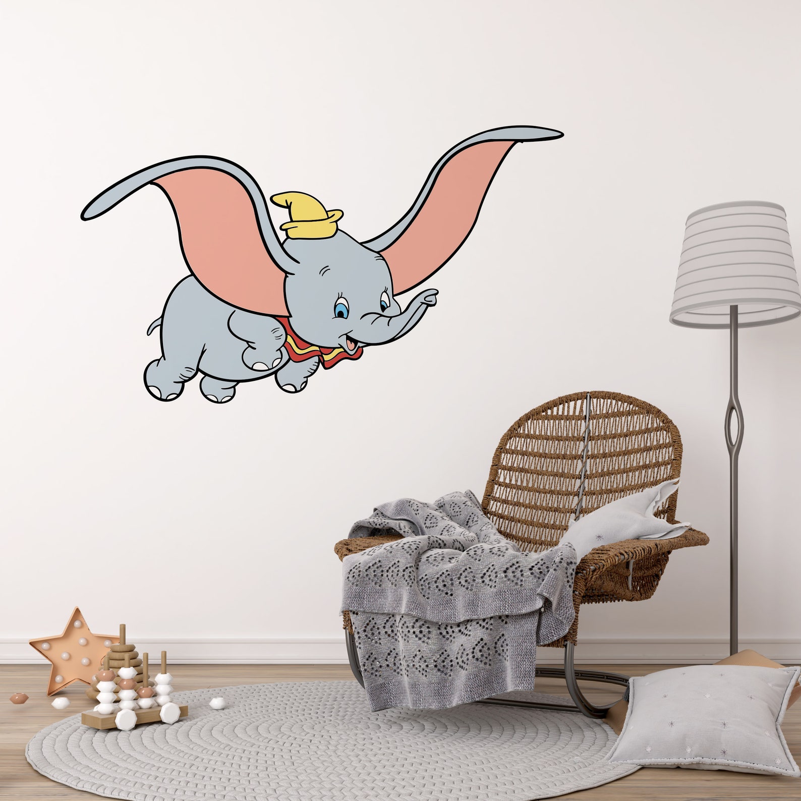 Dumbo Dreams Elephant Wall Decal | Nursery Decor Sticker | CUS192 - Etsy
