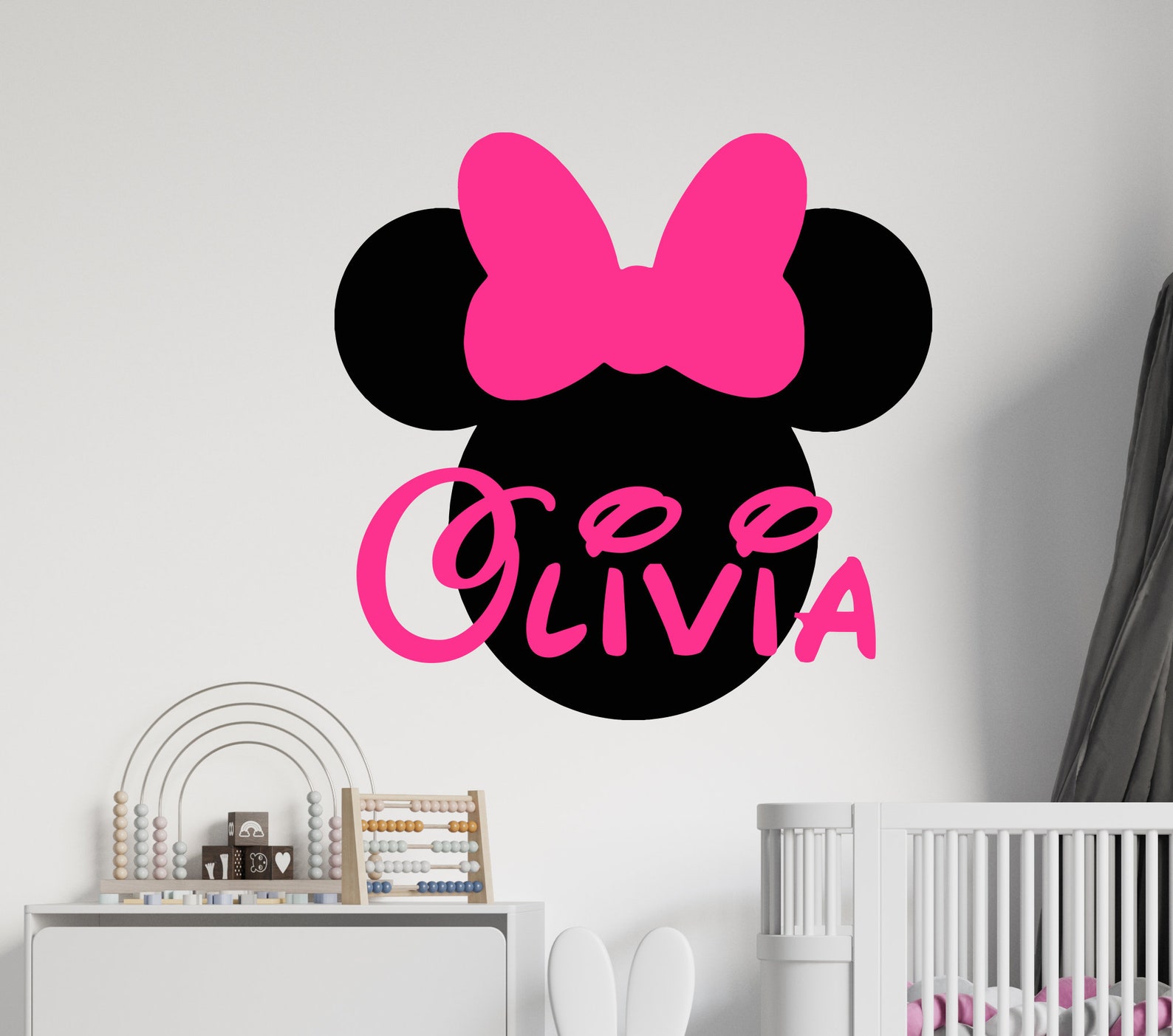 Personalized Name Wall Decal Minnie Mouse Wall Decal | Etsy