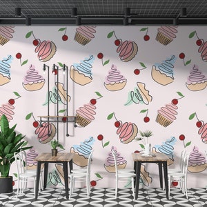 Sweets Wall Graphics Desserts Cupcakes Wallpaper Peel and Stick ...