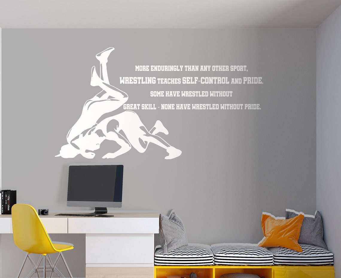 Wrestling Wall Decal: Motivational Quote Wrestler Wall Art, Wr20 - Etsy