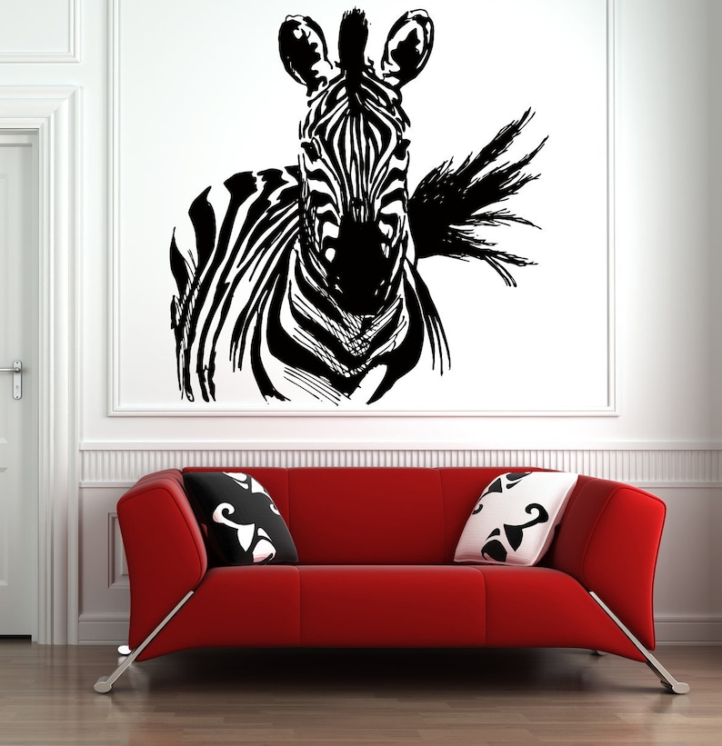 Zebra Wall Decal Zebra Wall Decor Zebra Wall Sticker - Etsy