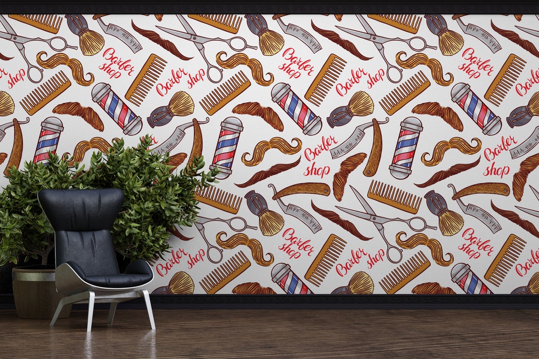 Barber Shop Wallpaper for Salon Peel and Stick Self Adhesive Removable ...