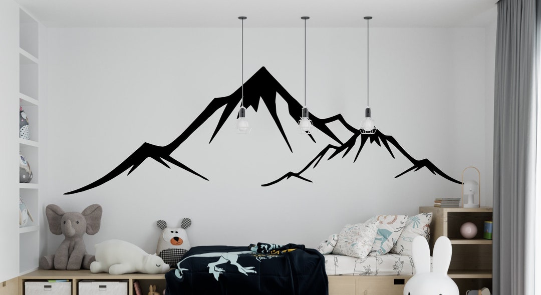 Mountains Wall Decal Mountain Wall Sticker Adventure Wall - Etsy