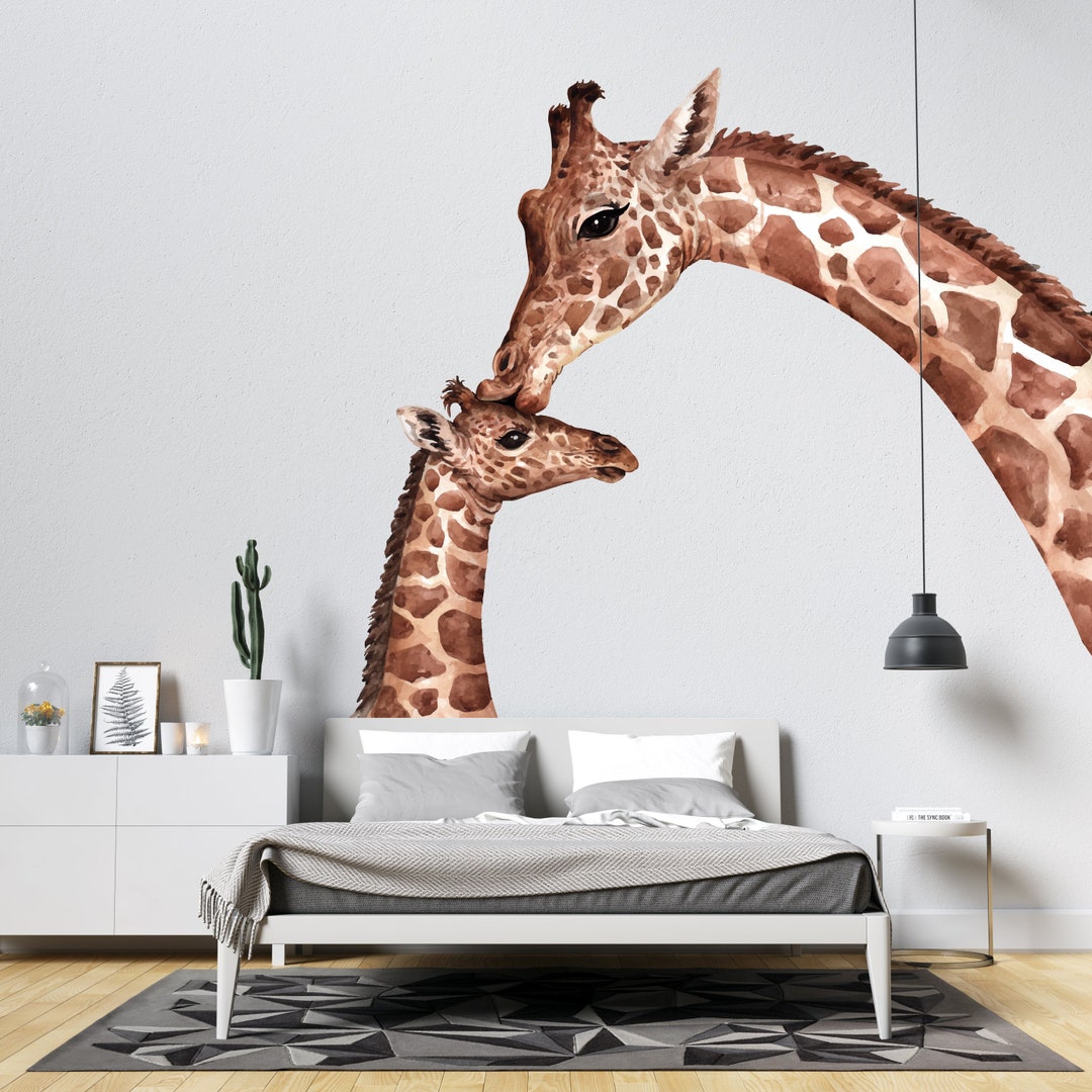 Baby Giraffe Wall Decal for Safari Nursery | Giraffe Wall Decor ...