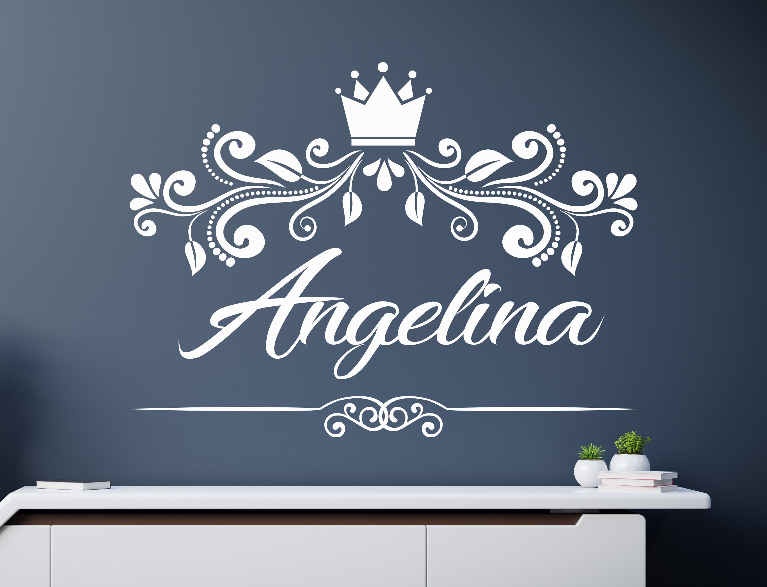 Princess Crown Wall Decal for Girls Room Custom Name Wall | Etsy