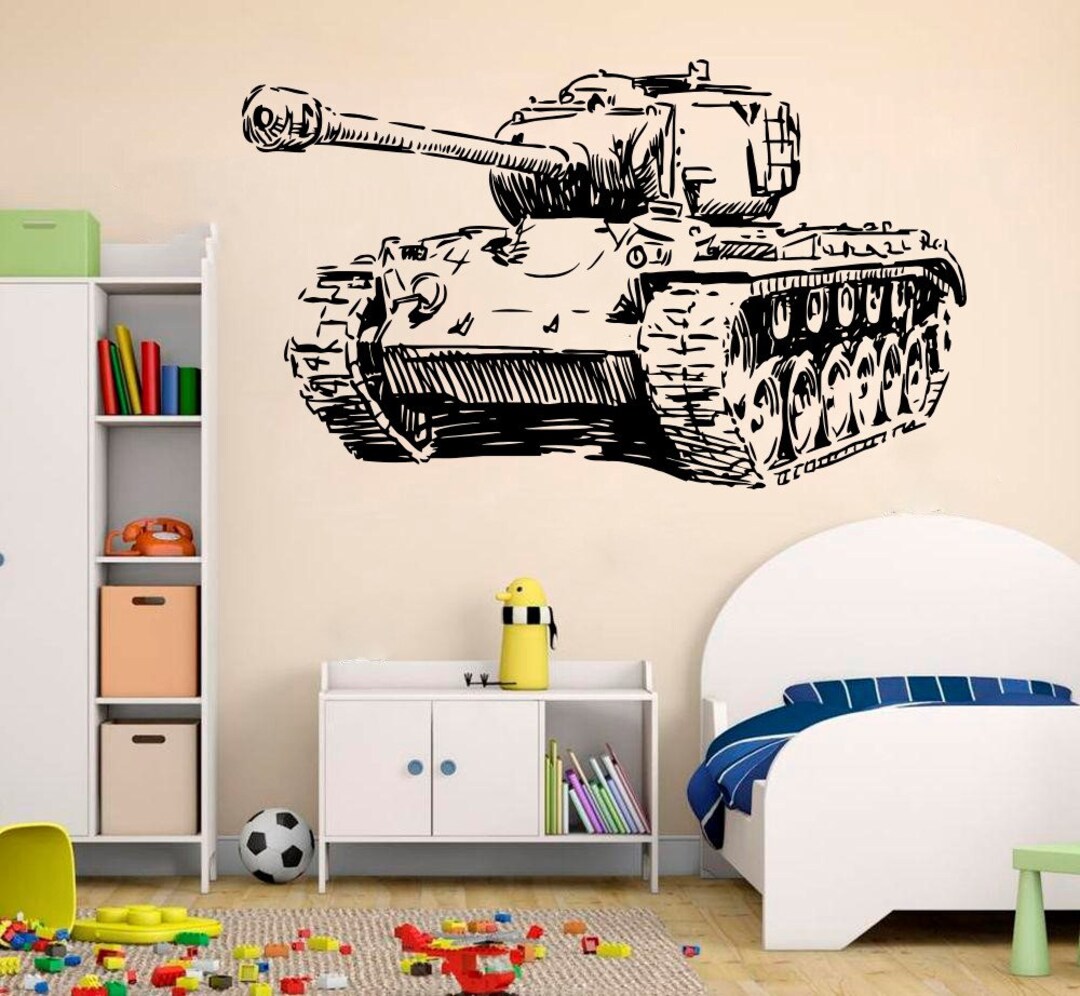 Tank Tanker Machine Gun Barrel Soldier Wall Decal Window Sticker ...