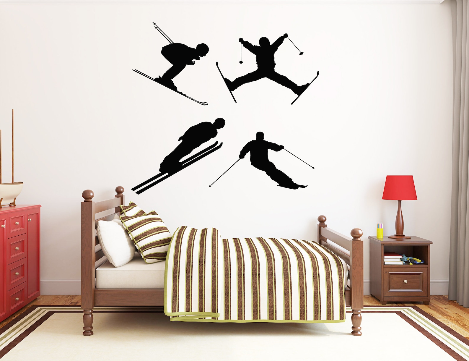 Ski Wall Decal Winter Sports Wall Decor Skiing Wall Art Skied - Etsy