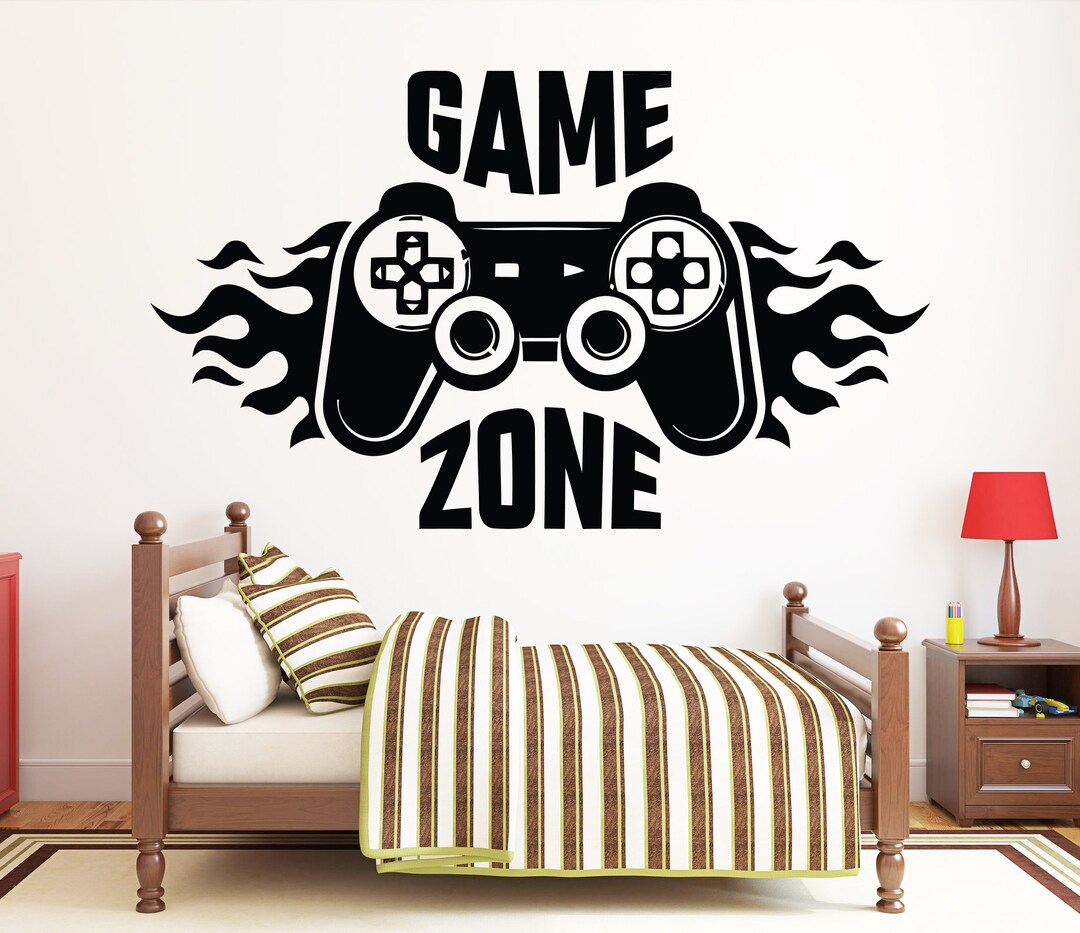 Gamer Wall Decal Video Games Wall Sticker Controller Wall Decal Gaming ...