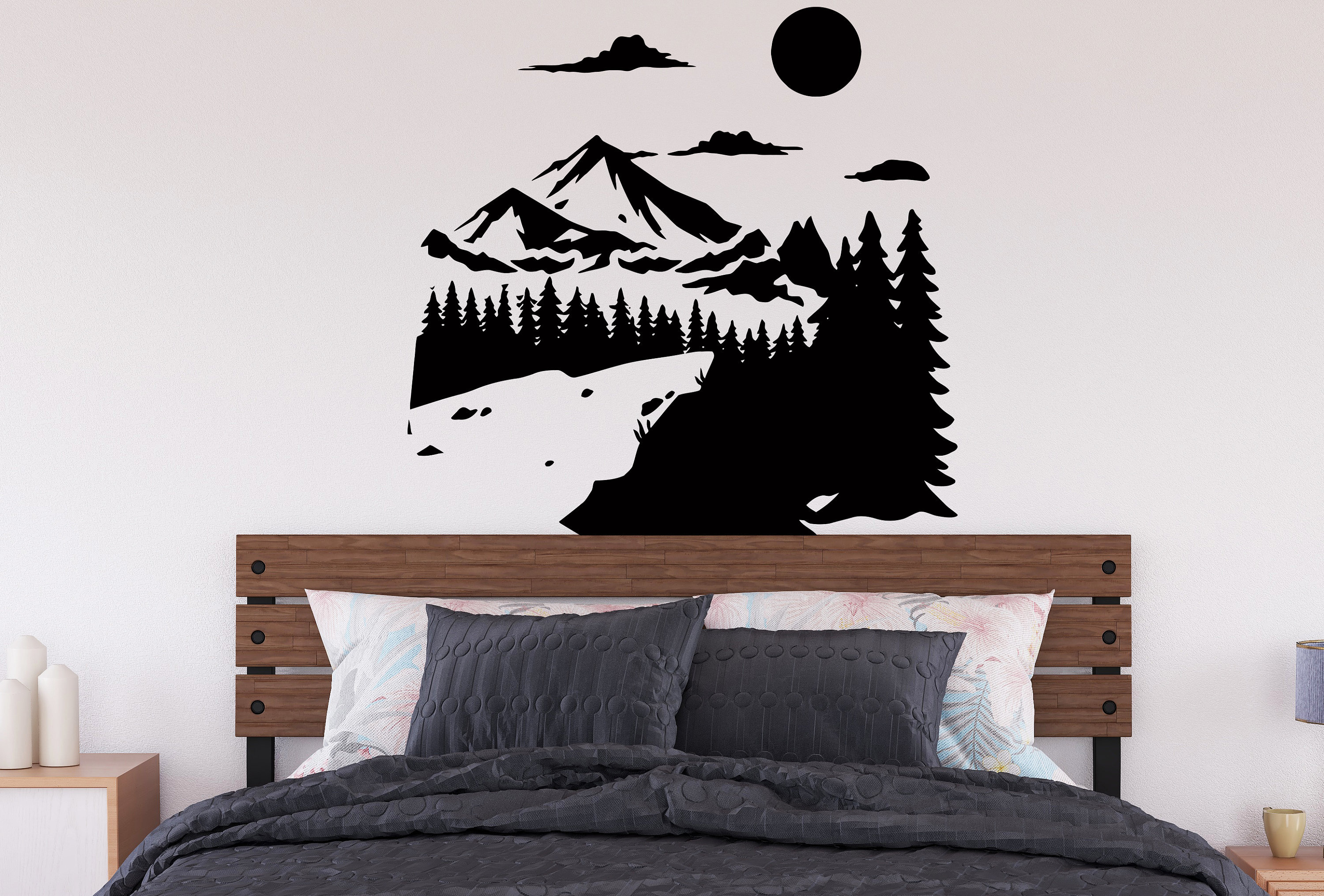 Nature Mountains Wall Decal Mountain Travel Wall Sticker | Etsy