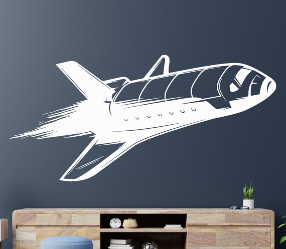 Rocket Ship Wall Decal Outer Space Wall Decor Spaceship | Etsy