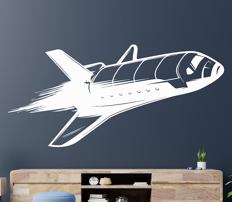 Rocket Ship Wall Decal Outer Space Wall Decor Spaceship | Etsy
