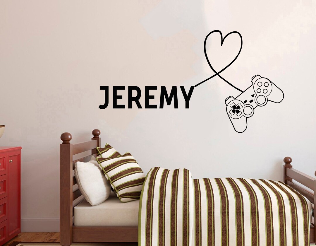 Personalized Name Gamer Wall Decal | Video Games Wall Sticker ...