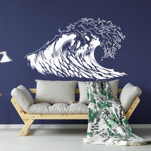 Ocean Wave Wall Decal | Ocean Wave Wall Sticker | Ocean Wave Wall Art ...