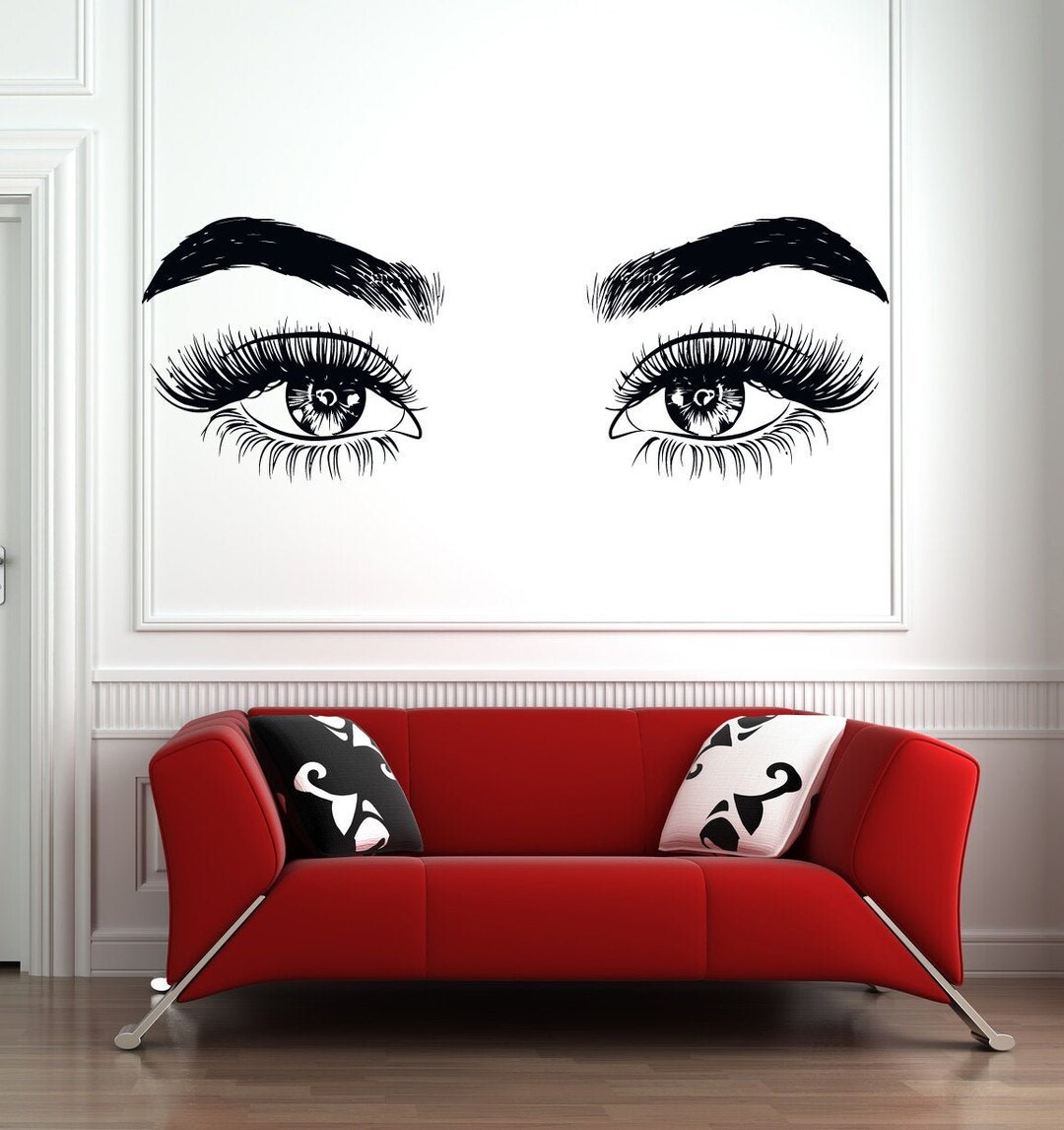 Eyelashes and Eyebrows Wall Decal Lashes and Brows Window Sticker ...