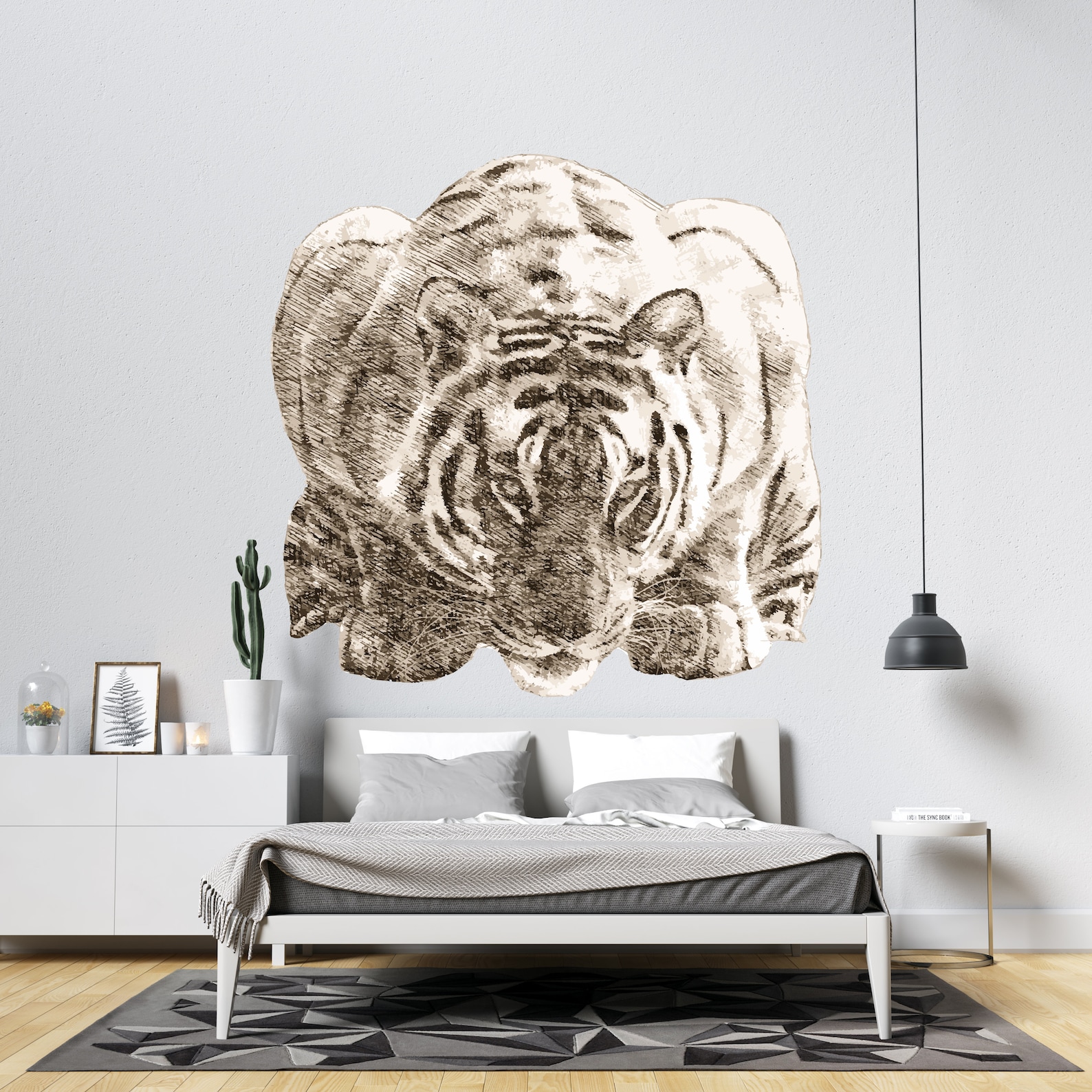 Tiger Wall Decal Tiger Head Wall Sticker Tiger Wall Decor - Etsy