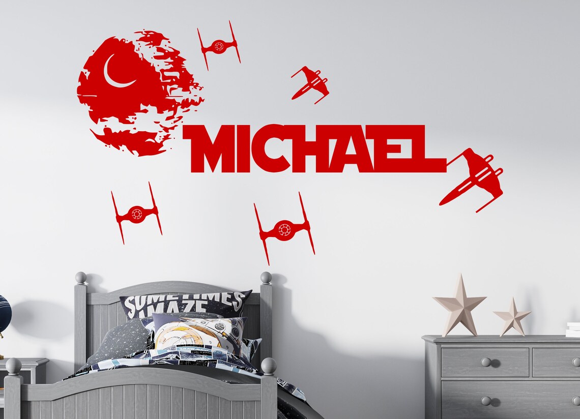 Star Wars Wall Decal | Star Wars Wall Sticker | Death Star Wall Decal ...